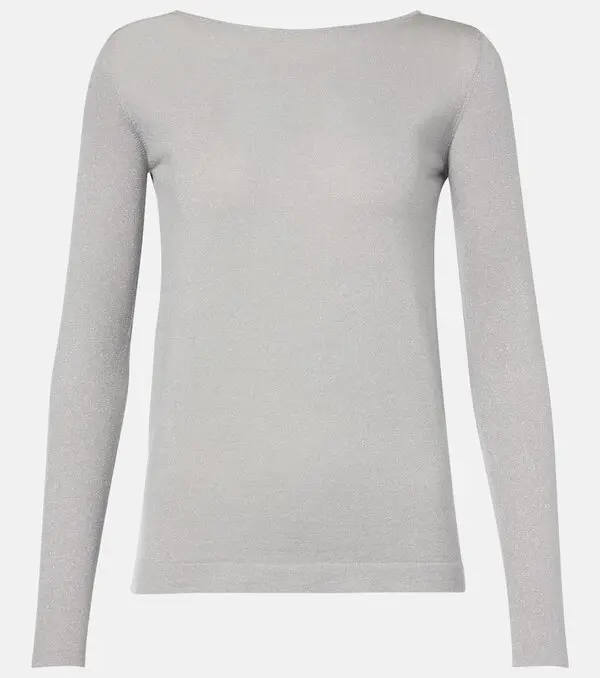 Brunello Cucinelli Sparkling Cashmere And Silk-blend Sweater - Grey