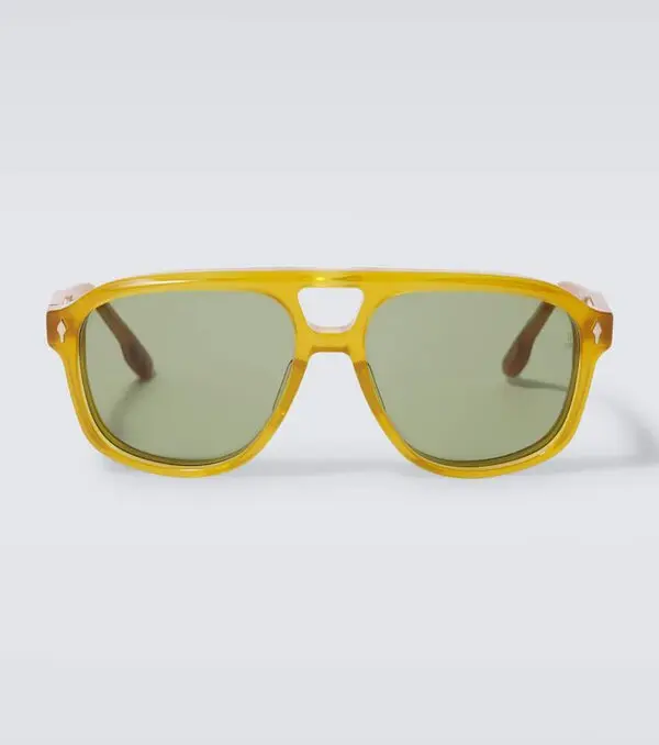 JACQUES MARIE MAGE Leonard Aviator Sunglasses - Yellow