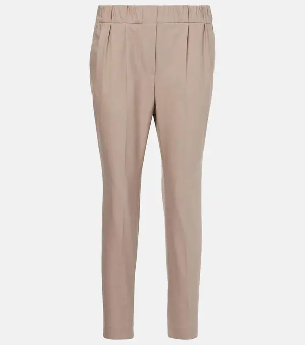 Brunello Cucinelli Cotton-blend Slim Trousers