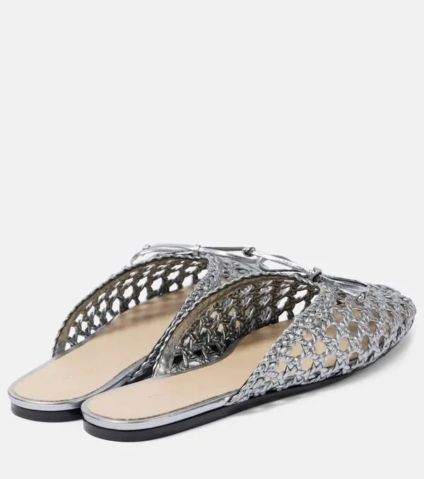 Le Monde Beryl Regency Woven Leather Mules