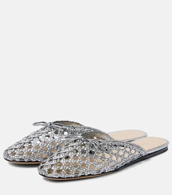 Le Monde Beryl Regency Woven Leather Mules