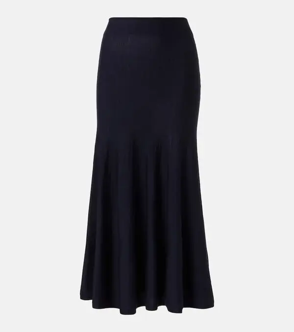 Khaite Mayu Wool Midi Skirt