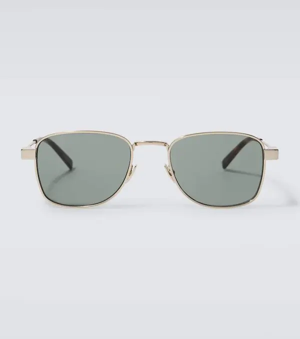 Saint Laurent Hyper Rimlock Rectangular Sunglasses - Gold