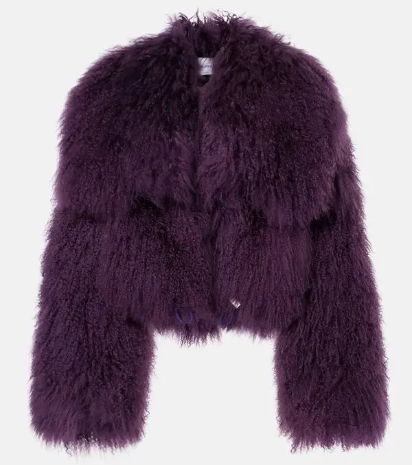 Attico Shearling Jacket - Purple