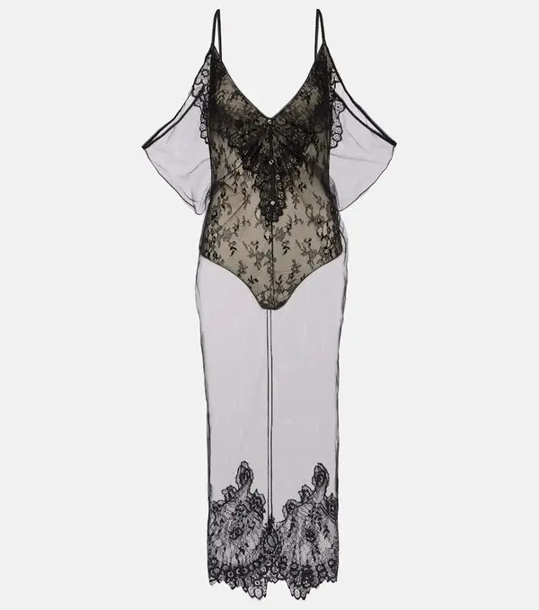 Attico Sheer Lace Bodysuit