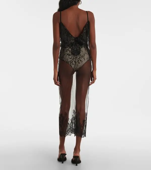 Attico Sheer Lace Bodysuit