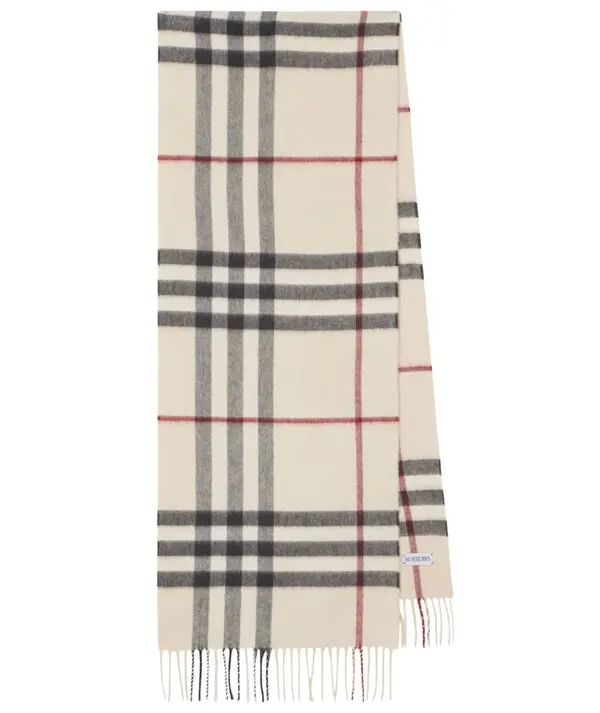 Burberry Giant Check Cashmere Scarf - Grey