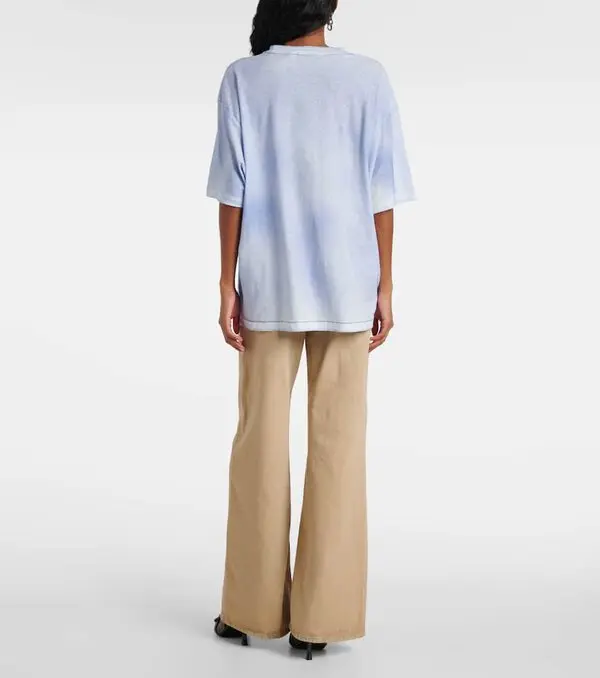 Acne Studios Logo Cotton And Hemp Jersey T-shirt