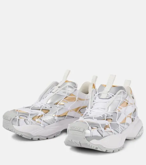 Versace Mercury Leather-trimmed Sneakers