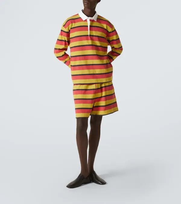 BODE Rec Striped Cotton Polo Shirt