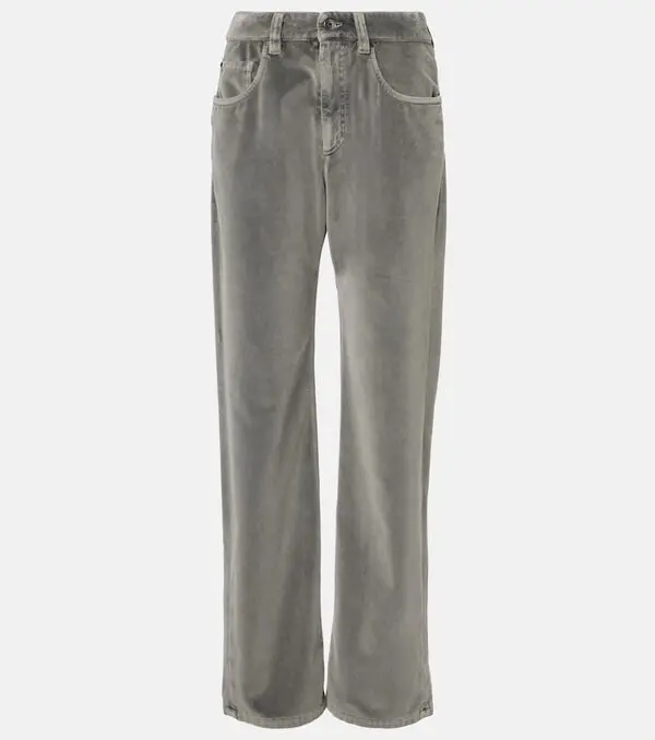 Brunello Cucinelli Velvet Straight-leg Pants