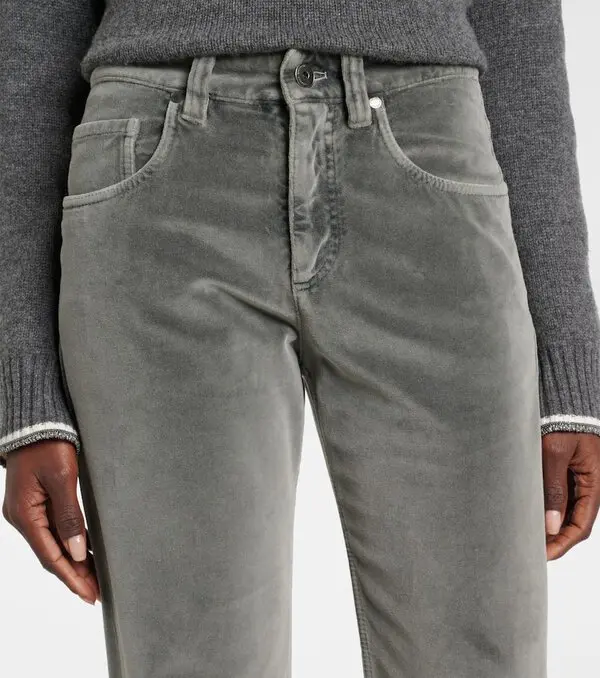 Brunello Cucinelli Velvet Straight-leg Pants