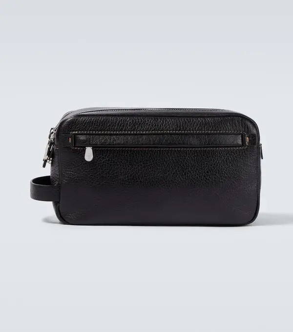 Brunello Cucinelli Leather Toiletry Bag - Black