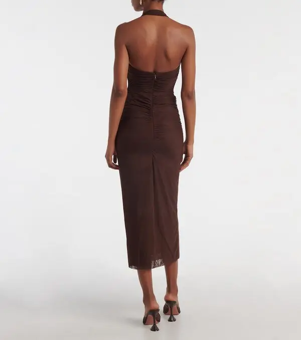SIR. Jacques Knot Gathered Midi Dress