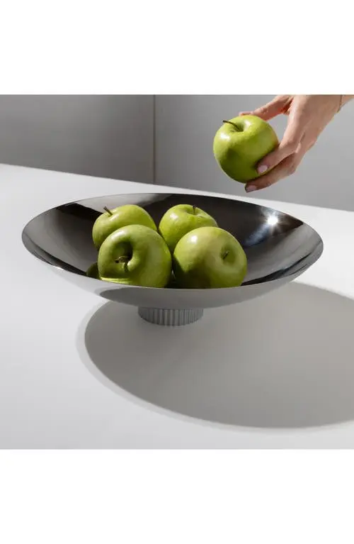 ANNA NEW YORK Striations Fruit Bowl - Silver