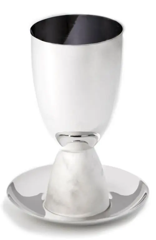 ANNA NEW YORK Coluna Kiddush Cup - White And Silver
