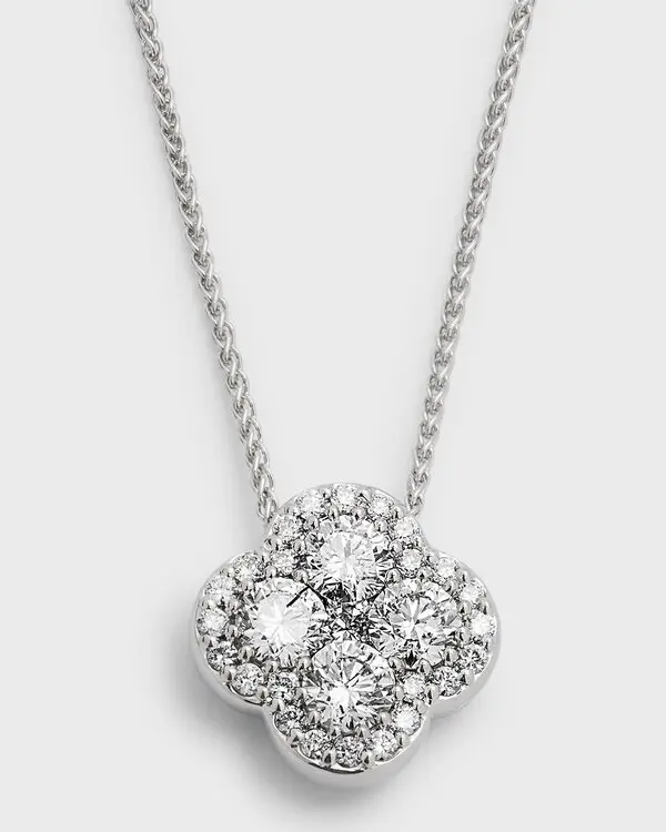 Neiman Marcus 18k White Gold Diamond Pendant Necklace - Diamonds