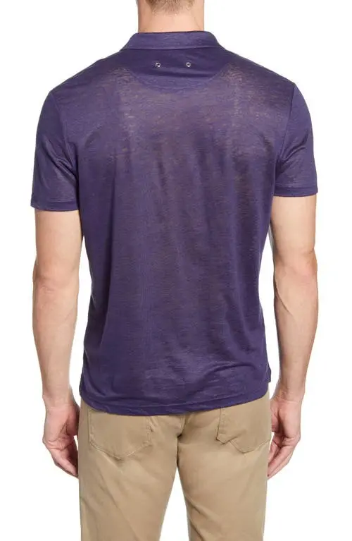 Vilebrequin Solid Linen Jersey Polo Shirt - Blue