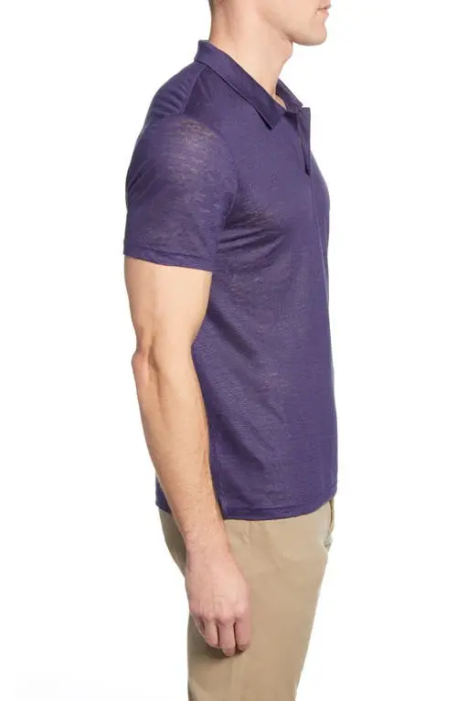 Vilebrequin Solid Linen Jersey Polo Shirt - Blue