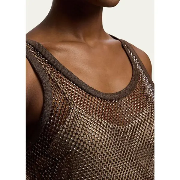 Ralph Lauren Melony Embellished Mesh Tank Top