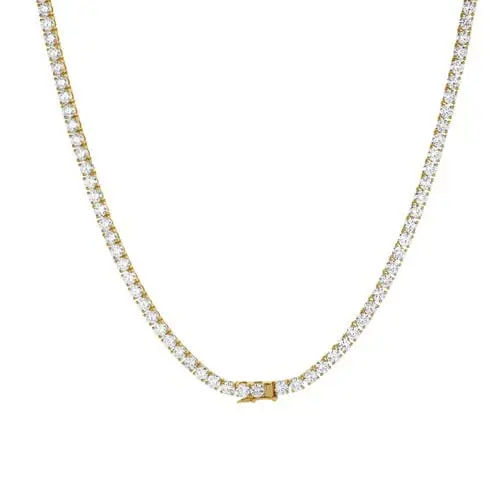 LUVMYJEWELRY 15.09 Ctw Diamond Tennis Chain - 10k Yellow Gold