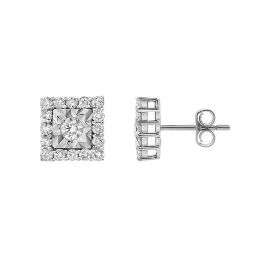 LUVMYJEWELRY Legatum 10k Gold 0.74 Ctw Diamond Earrings - 10k White Gold