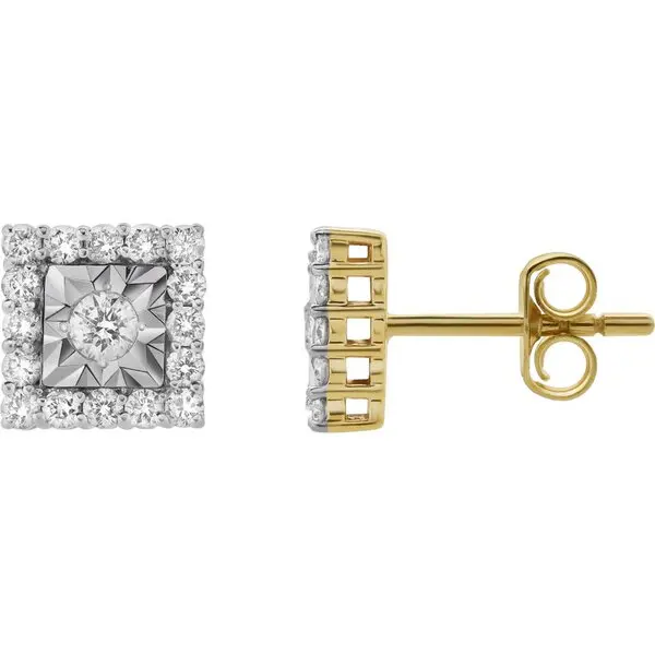 LUVMYJEWELRY Legatum 10k Gold 0.49 Ctw Diamond Earrings - 10k Yellow Gold