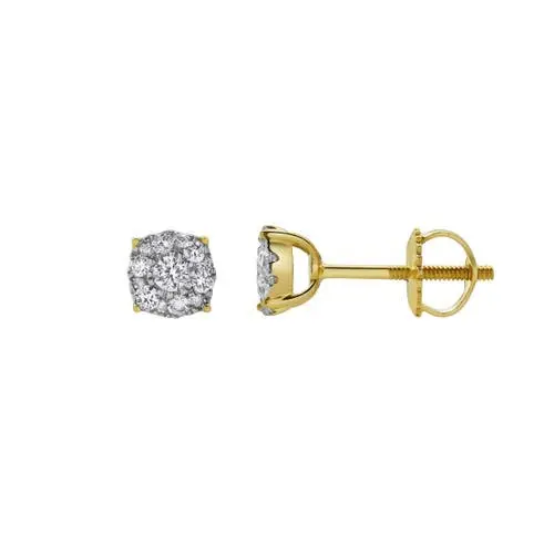 LUVMYJEWELRY 10k Gold 0.27 Ctw Diamond Earrings - 10k Yellow Gold