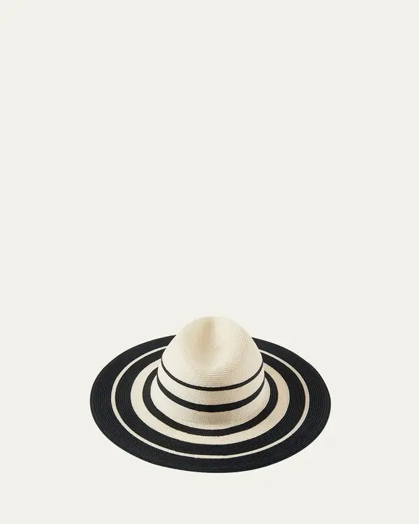 Eugenia Kim Striped Straw Fedora