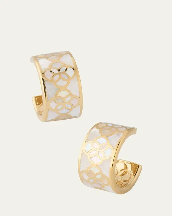 JAN LESLIE Petal Huggie Earrings - Mop