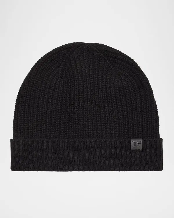 TOM FORD Ribbed Cashmere Beanie - Black