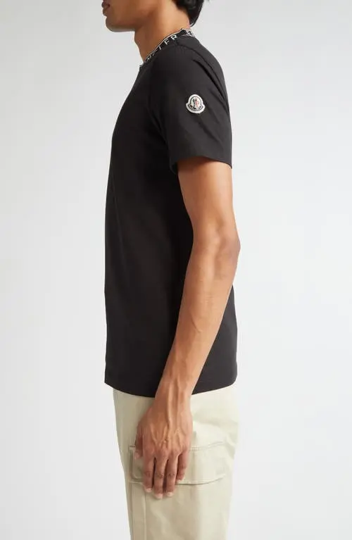 Moncler Logo Cotton T-shirt - Black
