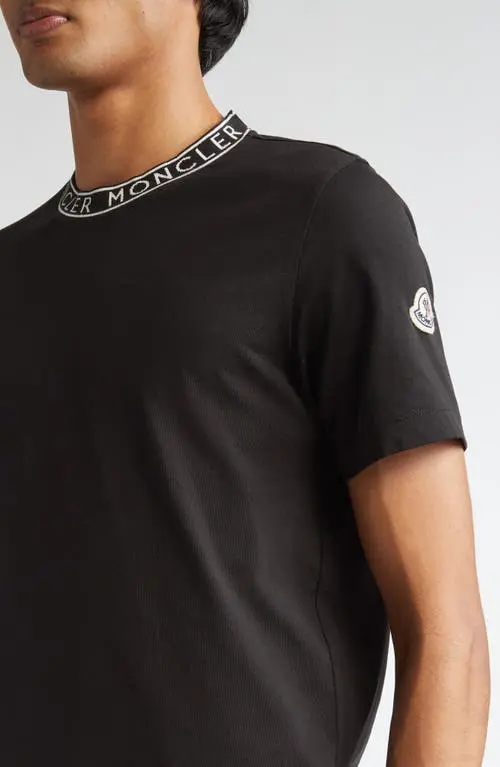 Moncler Logo Cotton T-shirt - Black