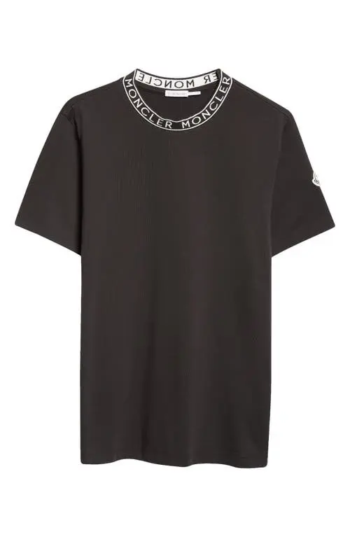 Moncler Logo Cotton T-shirt - Black