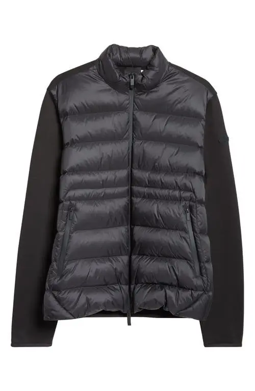 Moncler Quilted Down And Cotton Knit Zip Cardigan