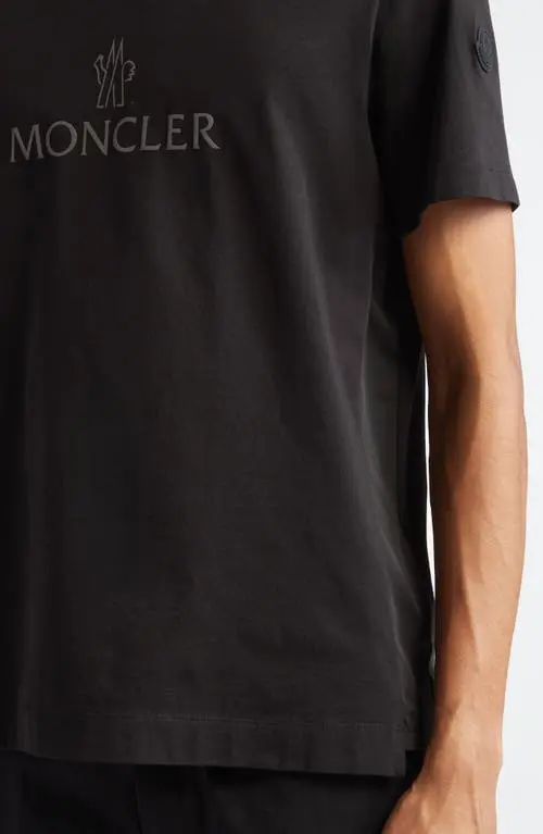 Moncler Logo Embellished T-shirt - Black