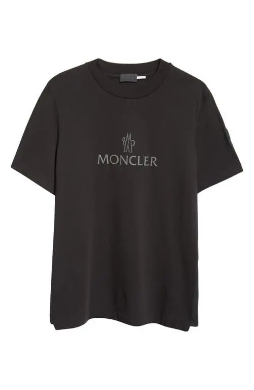 Moncler Logo Embellished T-shirt - Black