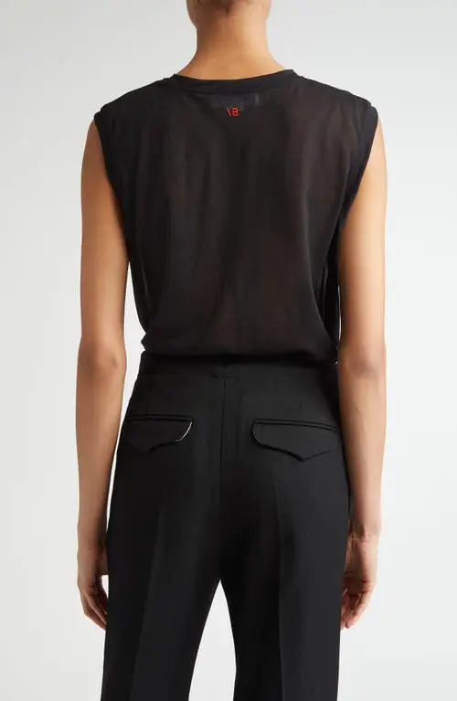 Victoria Beckham Cotton-blend Crepe Muscle Tank