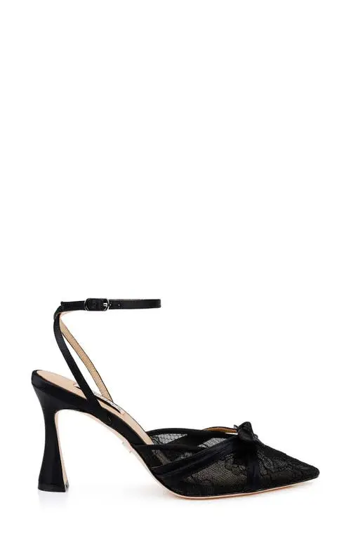 Badgley Mischka Josie Pointed Toe Pump - Black Satin