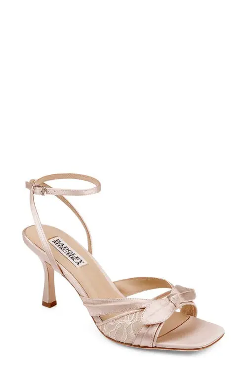 Badgley Mischka Joselyn Ankle Strap Sandal - Latte Satin