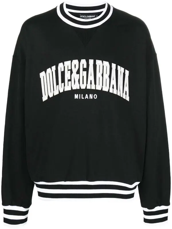 Dolce & Gabbana Logo-applique Varsity Sweatshirt - Black/white