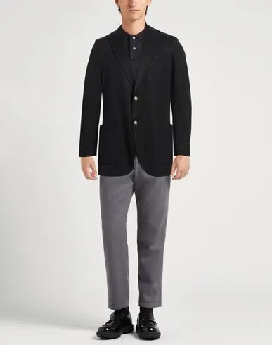CIRCOLO 1901 Linen & Cotton Striped Blazer - Black