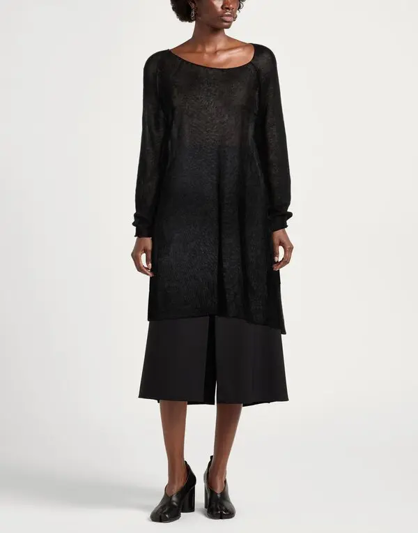 Isabel Benenato Linen Knit Sweater - Black