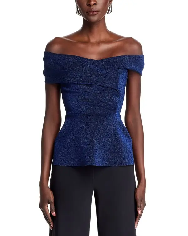 Chiara Boni La Petite Robe Mique Shimmer Off The Shoulder Top