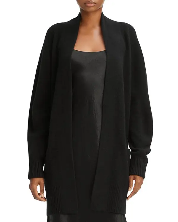 Vince Cashmere Open Front Cardigan Sweater - Black