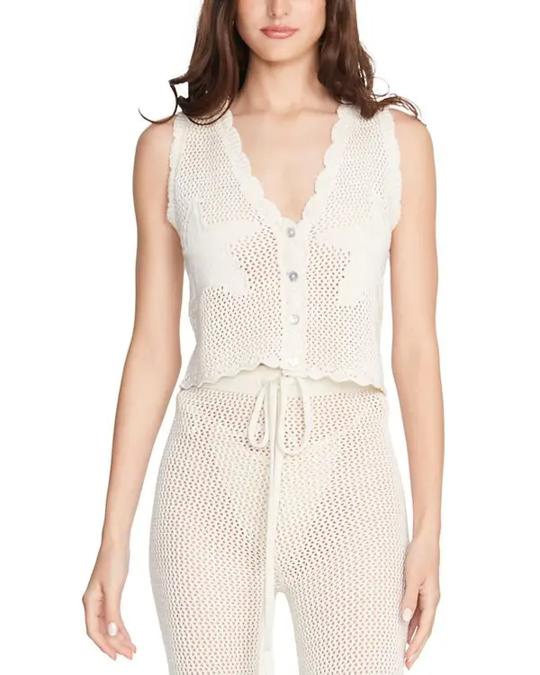Capittana Raffa Scalloped Cover Up Top In Ivory - 72% Off  display picture 1
