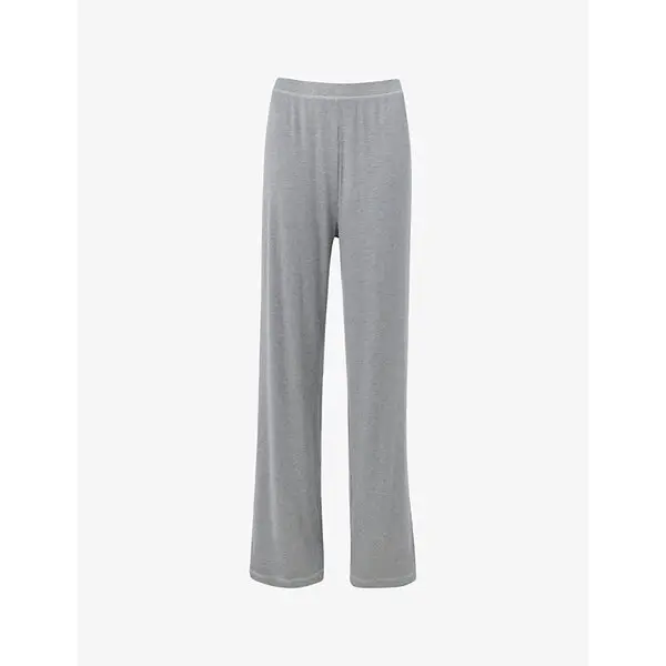 Whistles Elasticated-waistband Ribbed Stretch-modal Jersey Pyjama Bottoms - Grey