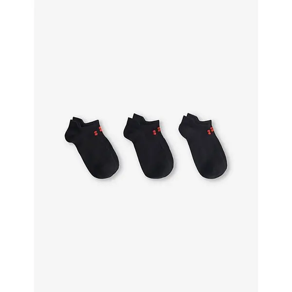 Sweaty Betty Pack Of Three Cotton-blend Trainer Socks - Black B
