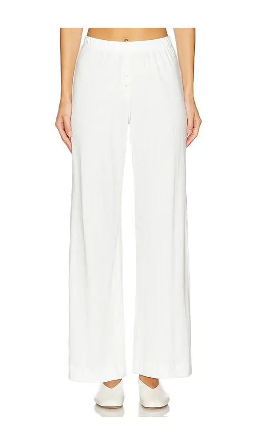 LESET Pointelle Boxer Pant - White