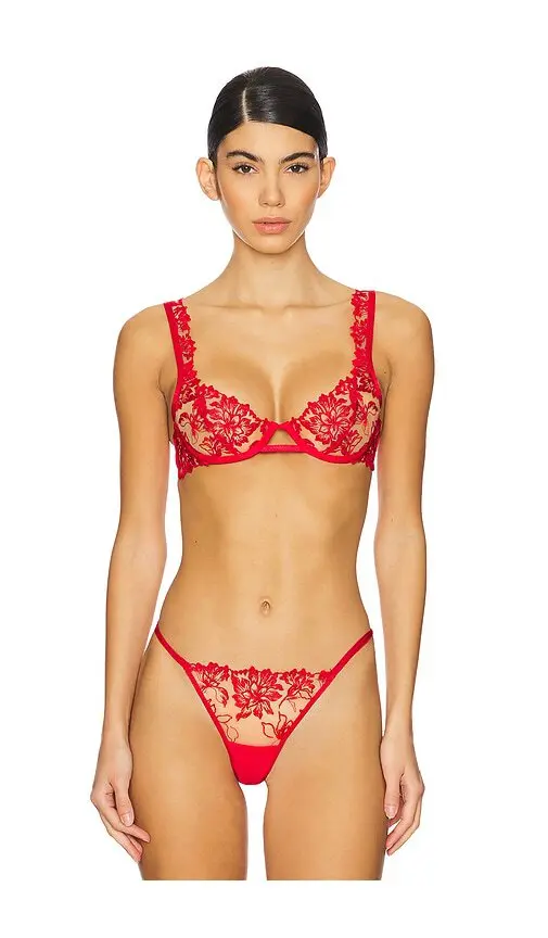 Bluebella Samara Bra In Red - Red & Sheer